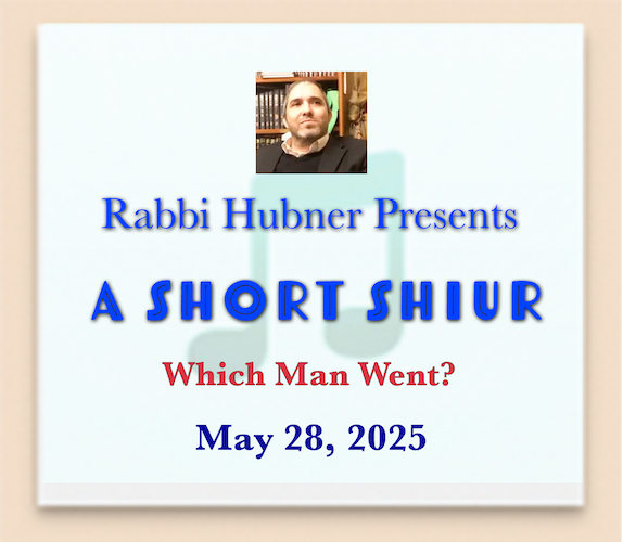Which Man Went? – Rabbi Moshe Hubner